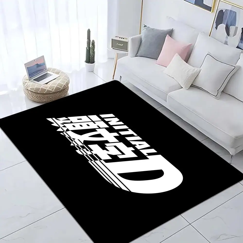 Initial D Black And White Logo Rug | Initial D Store